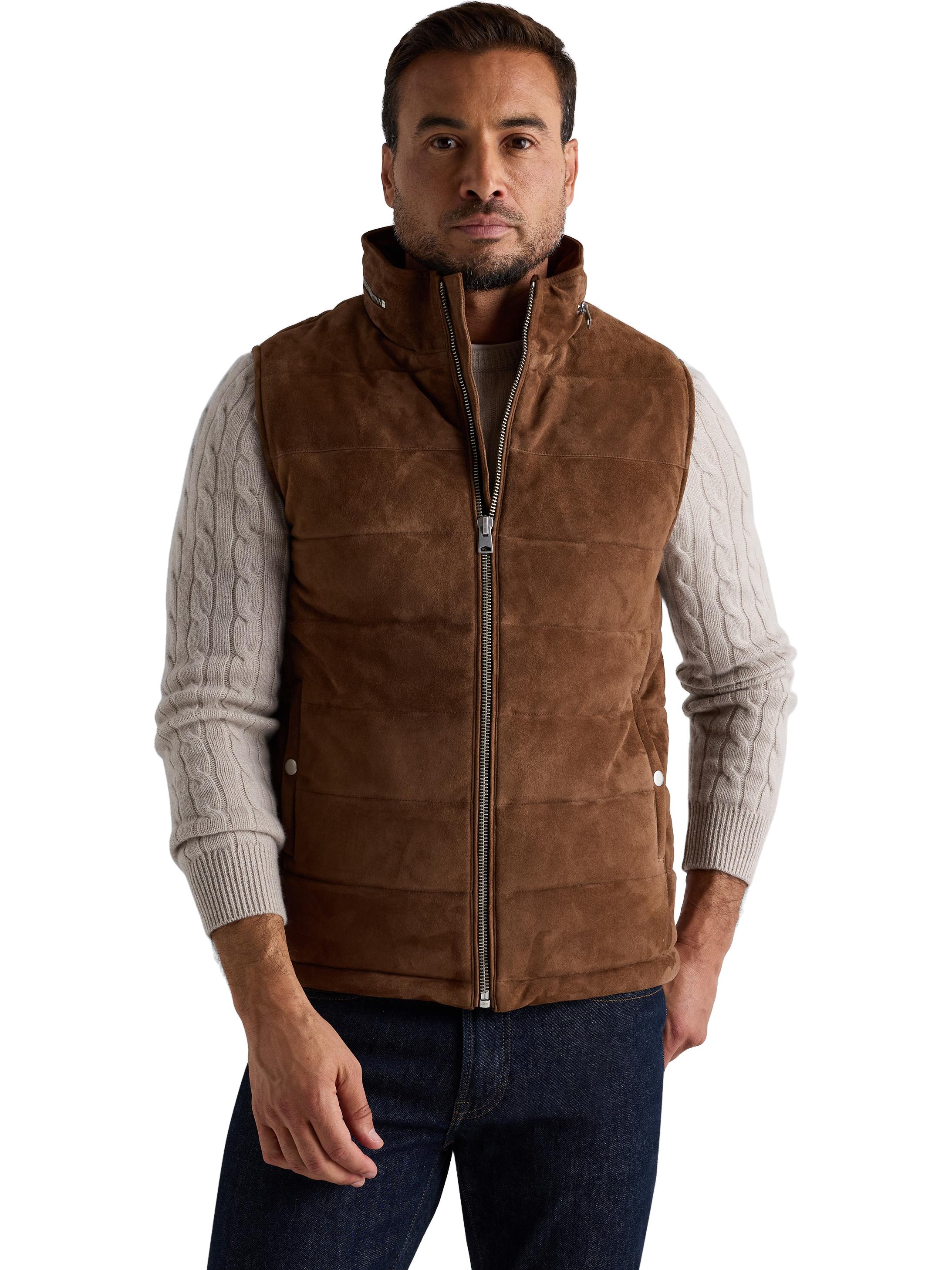 QUINCE 100% Suede Puffer Vest
